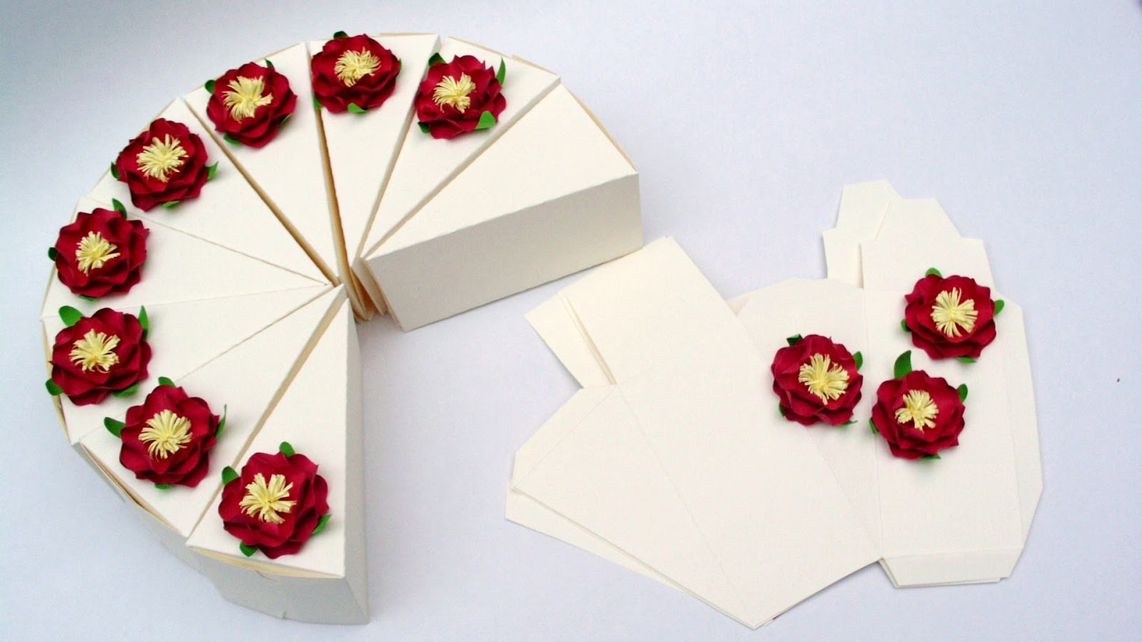 Handmade Paper-Heaven: Slice cake favor boxes / Cutii felii de tort