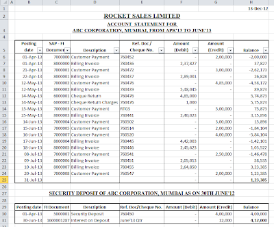 Customer Account Statement Template in Excel
