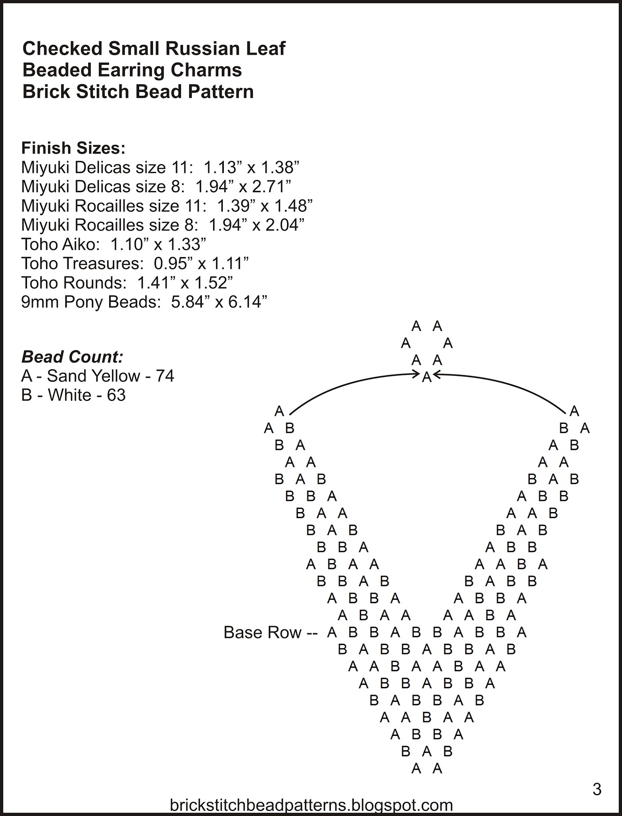 Brick Stitch Bead Patterns Journal: Free Checked Small Russian Leaf ...