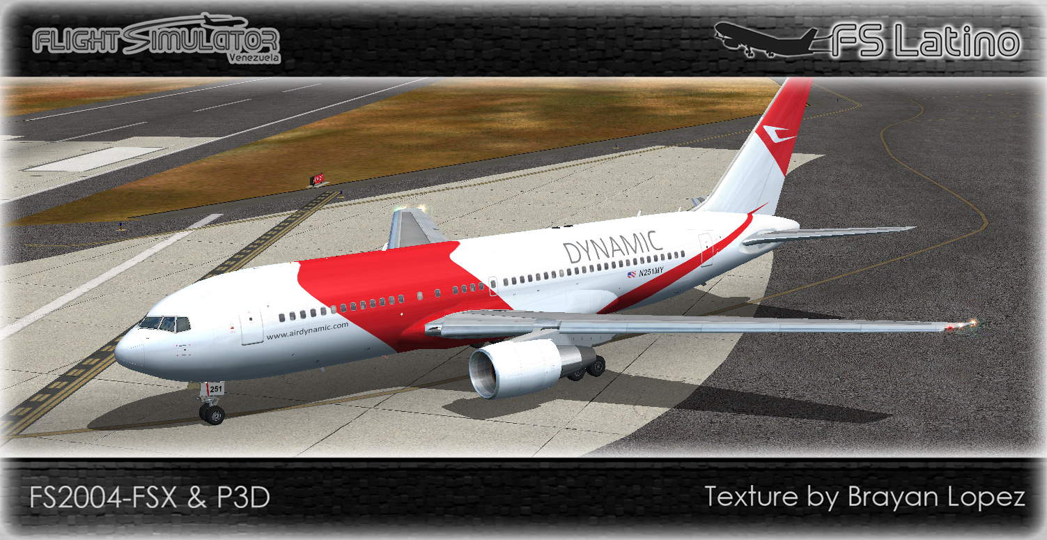 [FS2004/FSX/P3D] Boeing 767-200 Dynamic Airways N251MY SkySpirit 2010