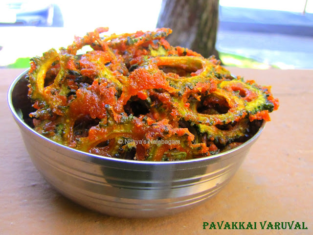 Bitter gourd Chips - Pavakkai Varuval |Nithya's Nalabagam