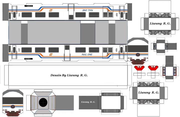 PAPERCRAFT KERETA PENUMPANG DAN BARANG INDONESIA 2016