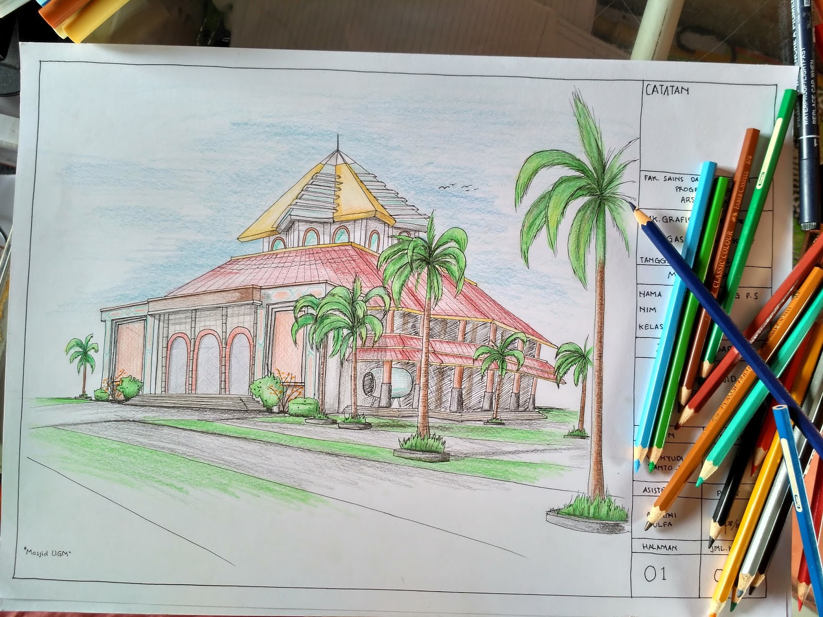 Gambar Sketsa Semester 1 Arsitektur | RAPS Architecture