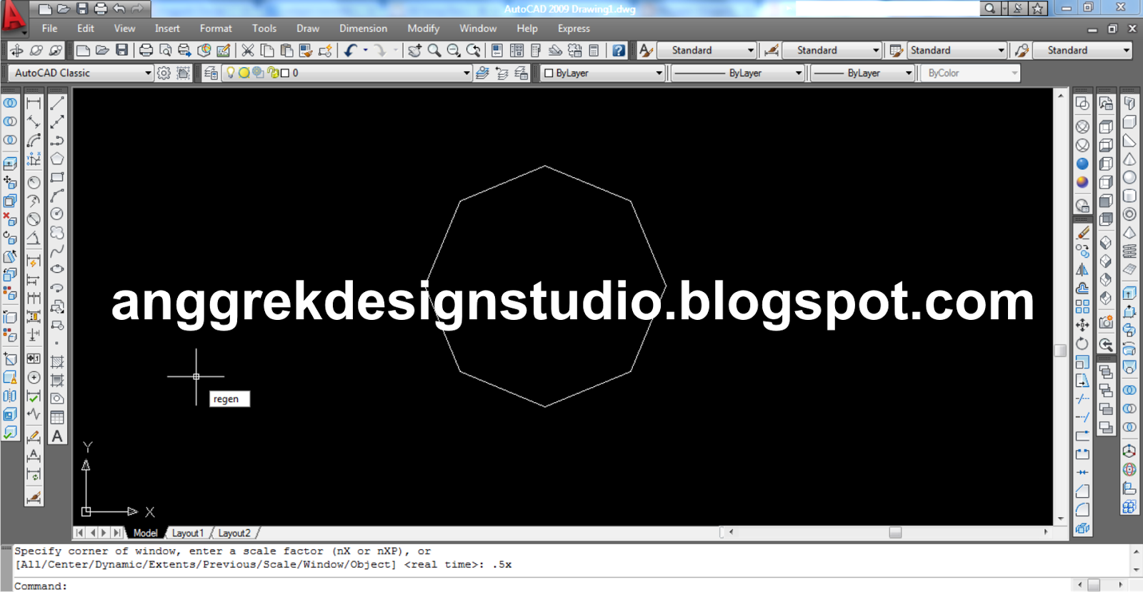 Perintah Regen di AutoCAD ~ Anggrek Design Studio