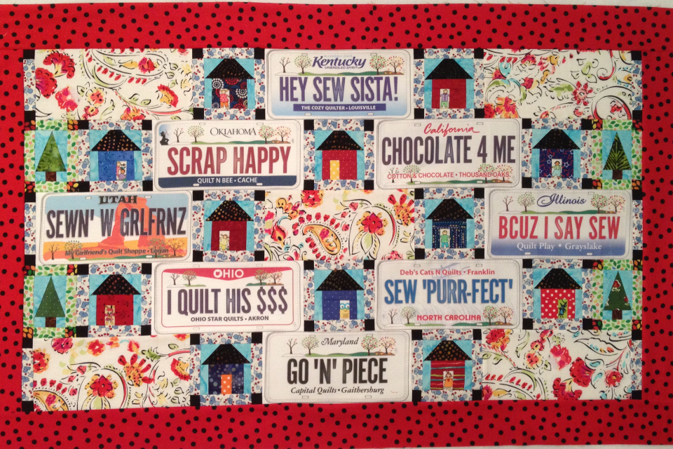 Susan's Quilt Creations: 2014 License Plate Quilt