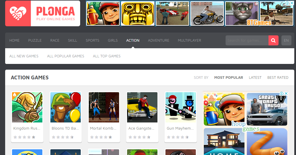 play games without installing by using plonga