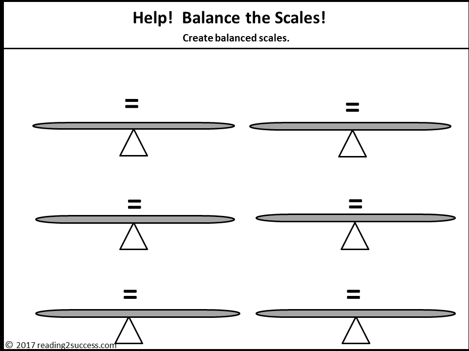 Reading2success: Balance the scales - Exploration Learning