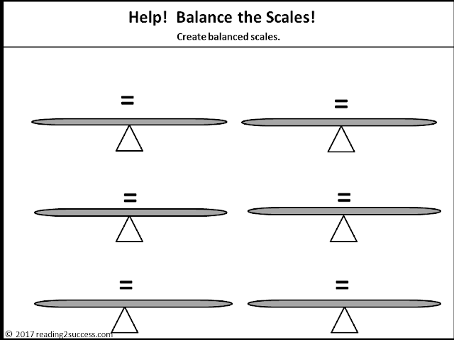 Reading2success: Balance the scales - Exploration Learning