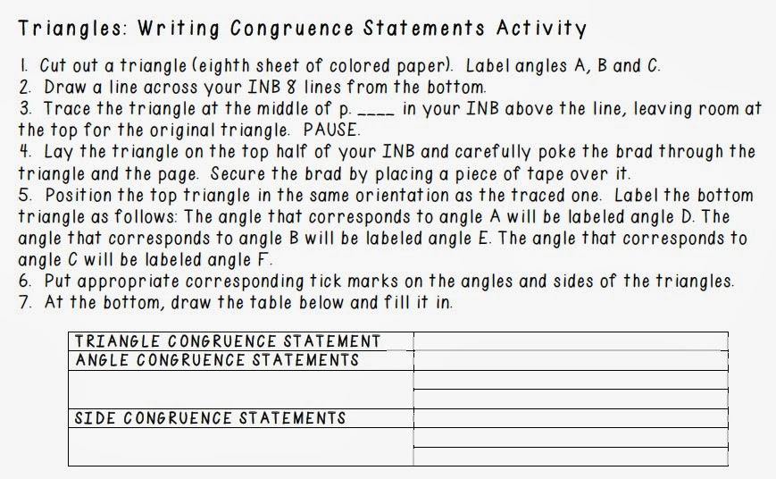 Math by Tori: Triangles: Writing Congruence Statements