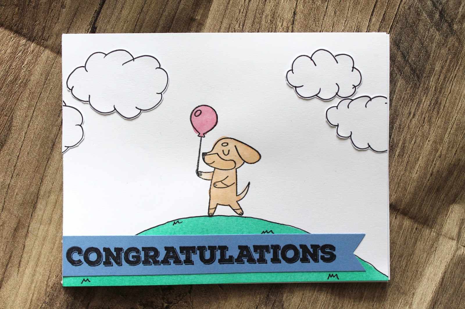 Congratulations Dog // Card Creation - Gray Florals