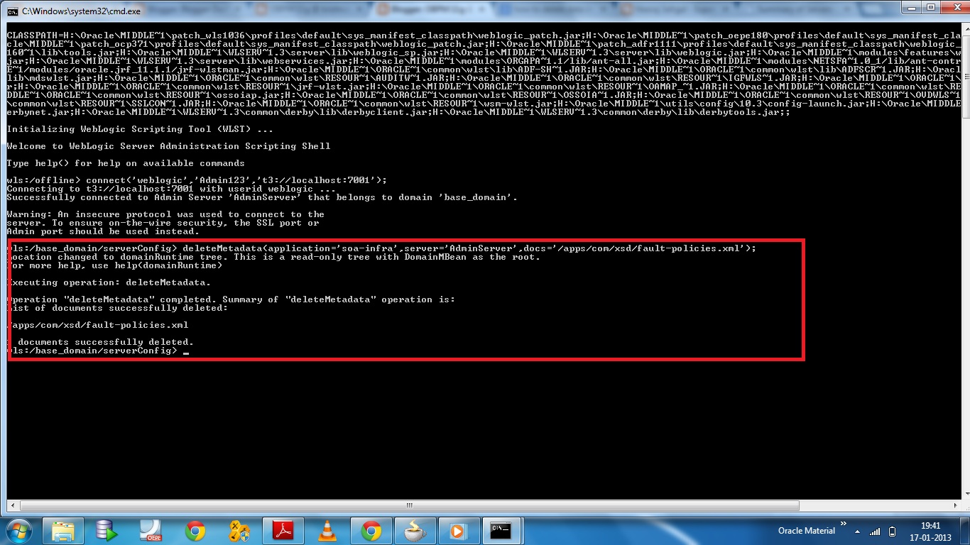 Biradar Shrikant Oracle Soa Blog Steps To Delete Data From Mds Soa Inrfa 11g
