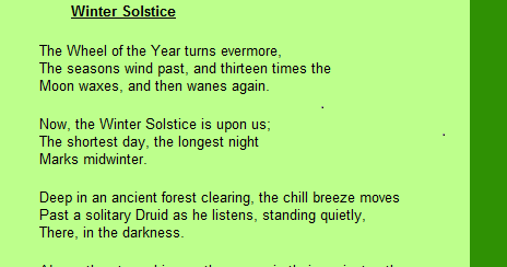 Tiny Aerie: Poem: Winter Solstice