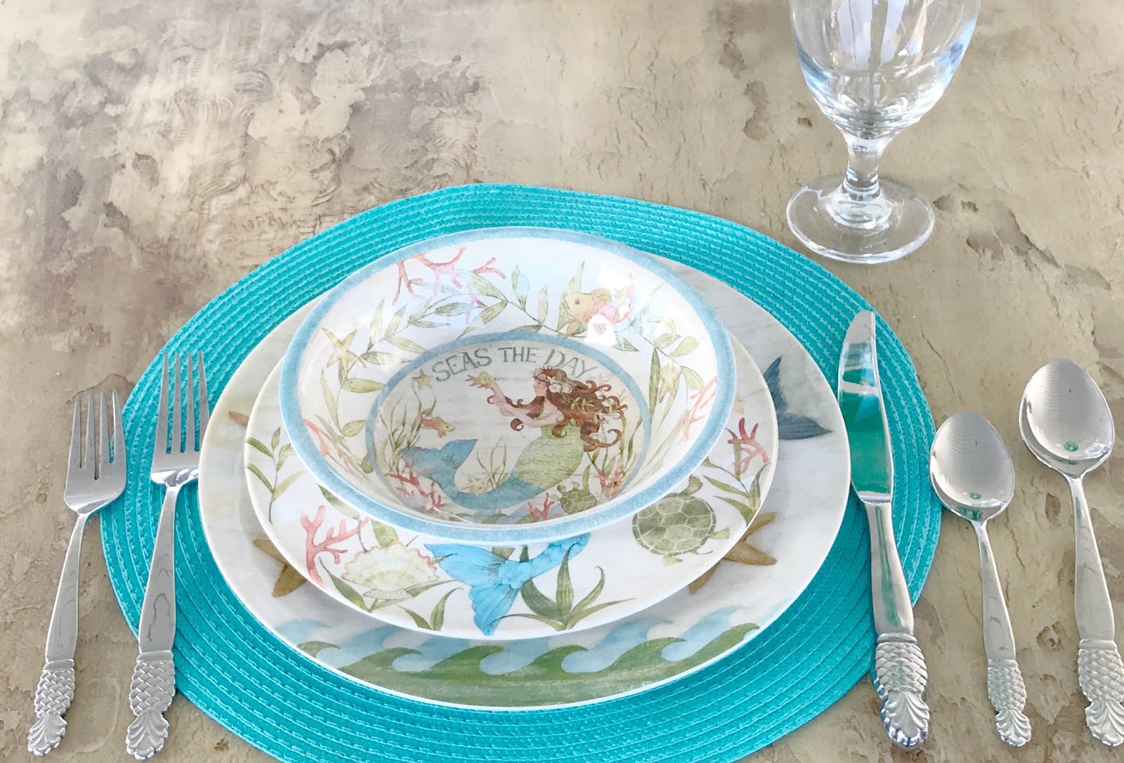 Seas The Day Mermaid Table - Purple Chocolat Home