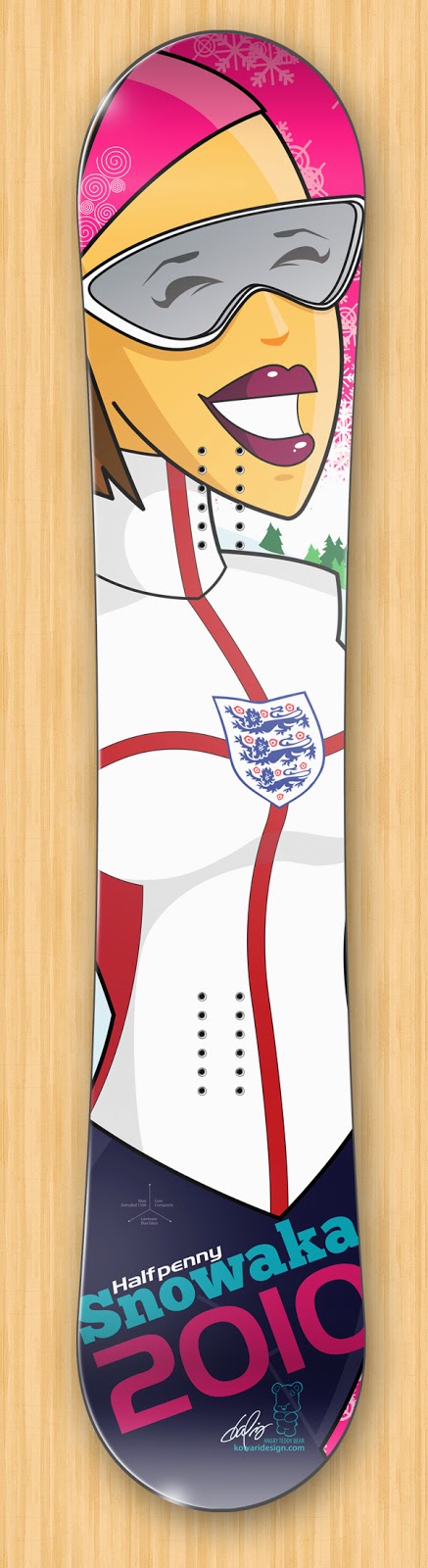 Angry Teddy Bear: Snowaka | Custom snowboard skin design