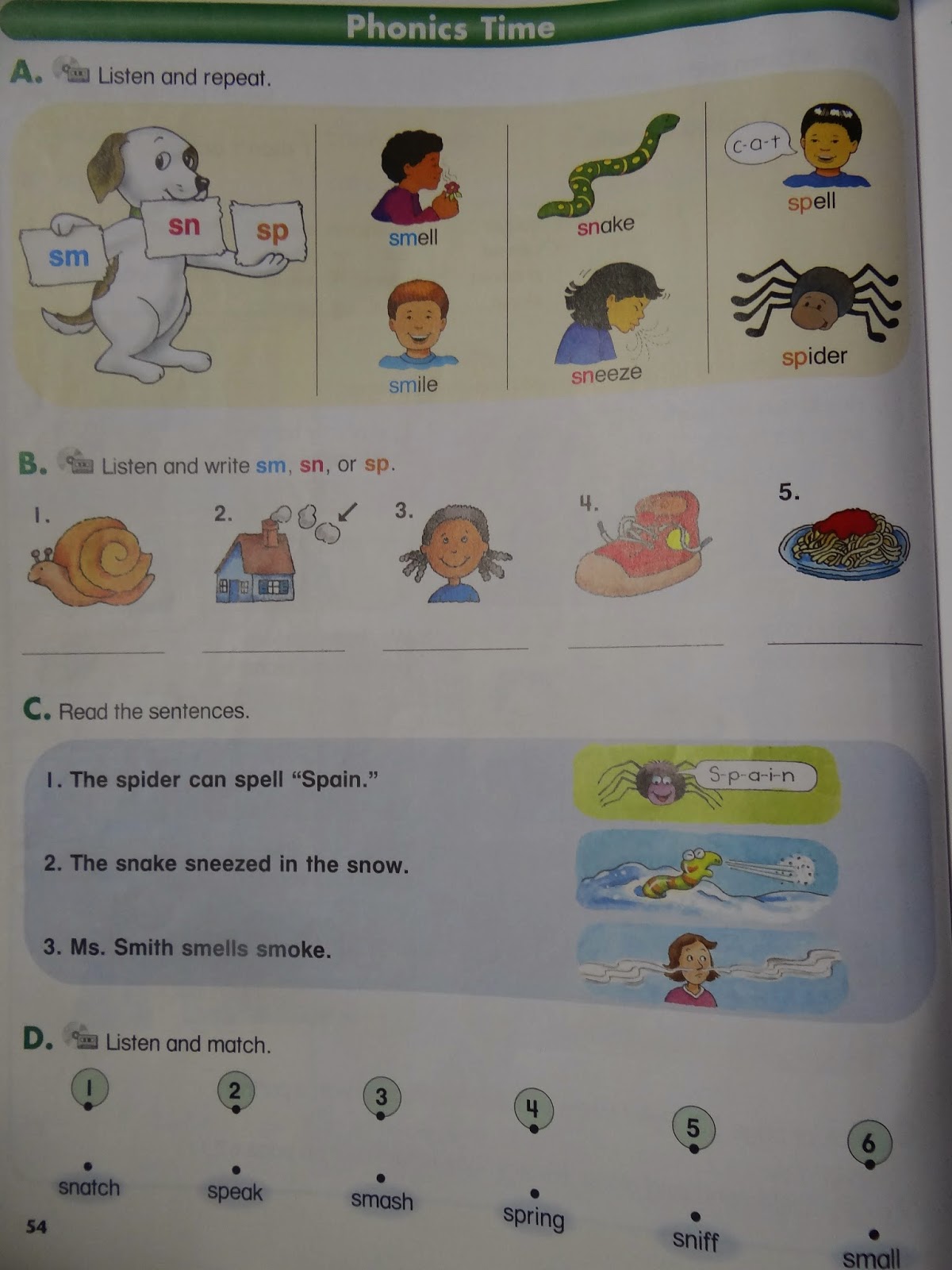 2557 Second Semester Primary 3 EB: Unit 12 page 54 "Phonics Time"