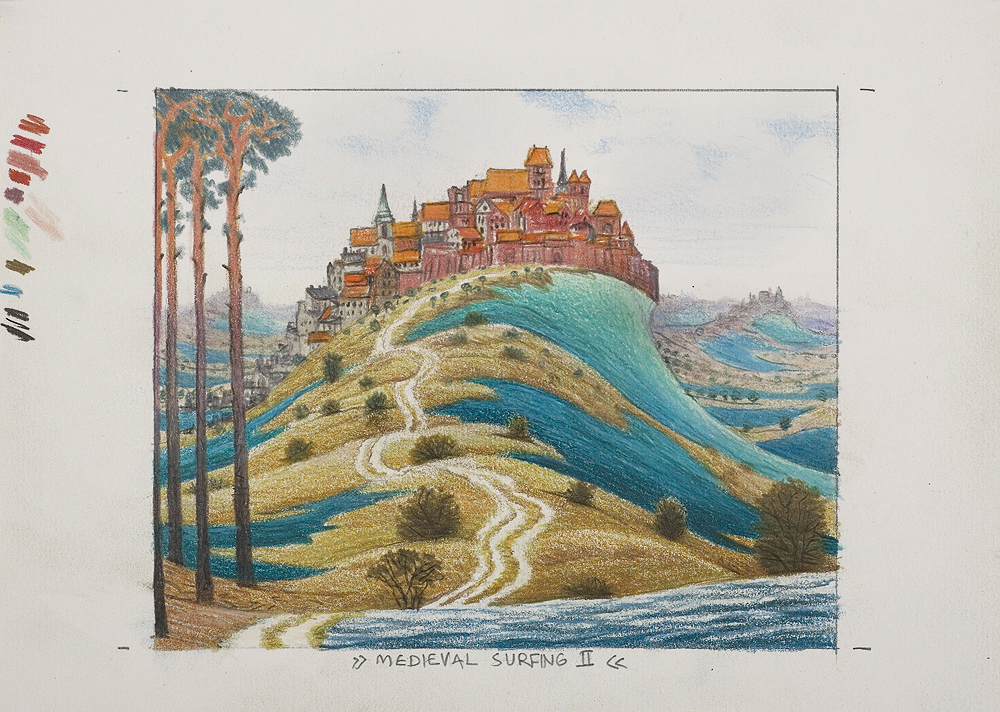 Jacek Yerka - Art Collection: Medieval surfing II