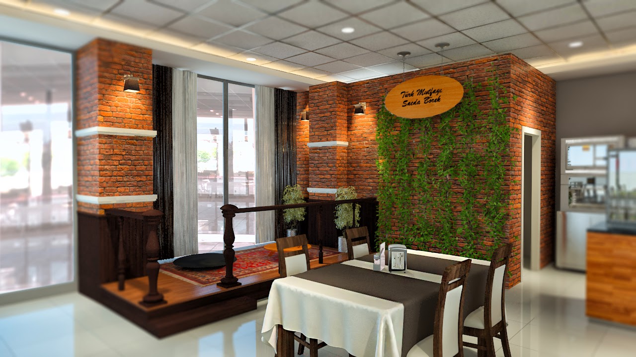 3d mimari çizim: 3d Restorant tasarımı, Lokanta tasarımı, cafe tasarımı