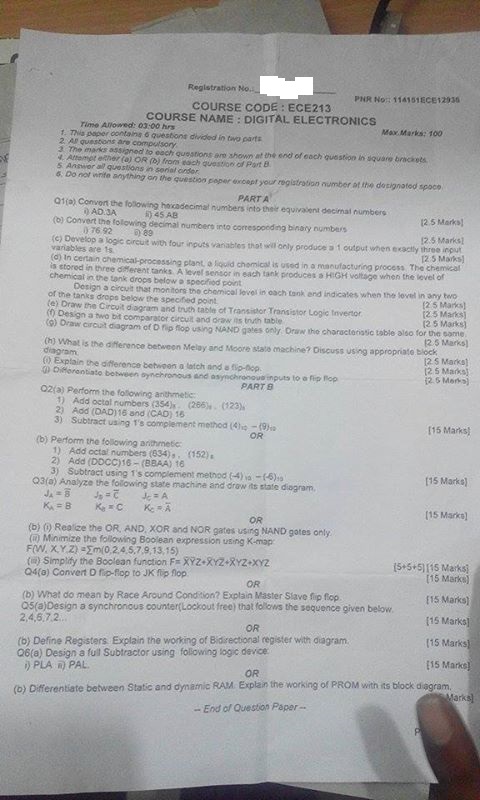 LPU STUDENT FRIENDLY: ECE-213 QUESTION PAPERS