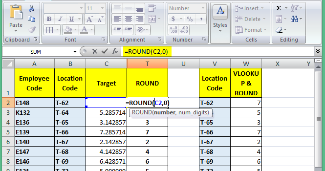 Excel Round Roundup And Rounddown Function Combination Of Vlookup With Round In Microsoft