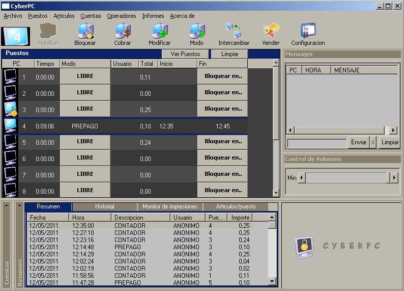 CyberPC 2010 Control para Ciber.