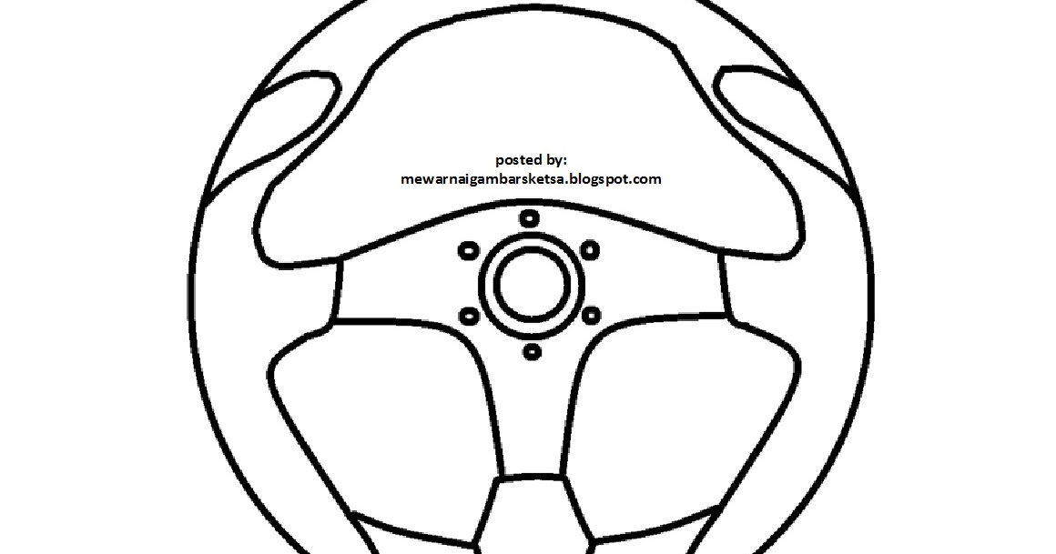 Mewarnai Gambar: Mewarnai Gambar Sketsa Stir Mobil 1