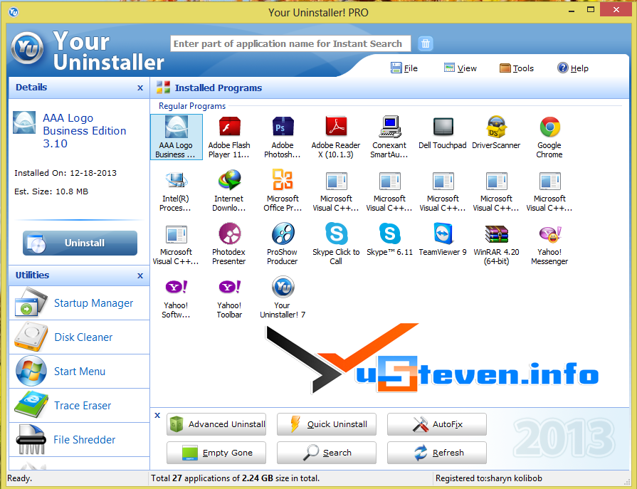 Your Uninstaller 7.5 Pro mới nhất 2013 Full Key | Demo Nhuan Quang
