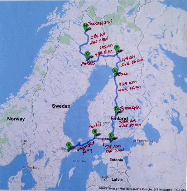 TravelTripe-Fortune: Maps of planned driving routes