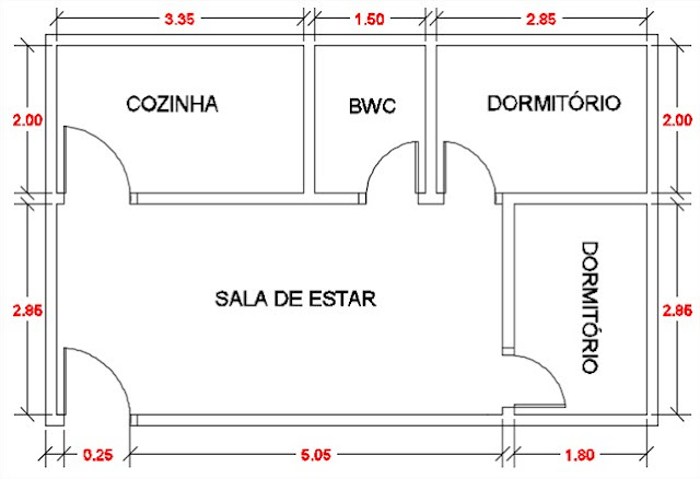 É Lógica, é facil: Planta baixa CAD