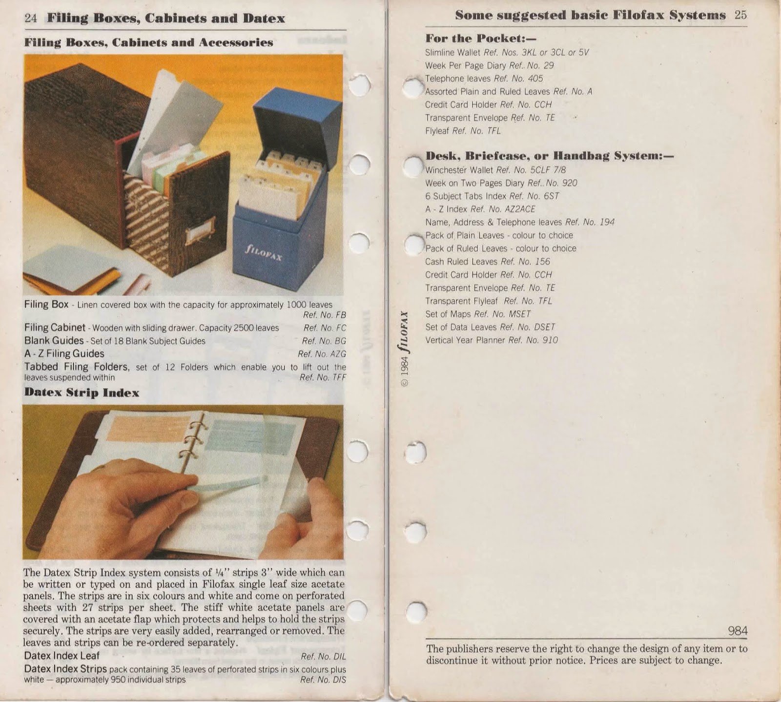 Philofaxy: Filofax Catalogue 1984