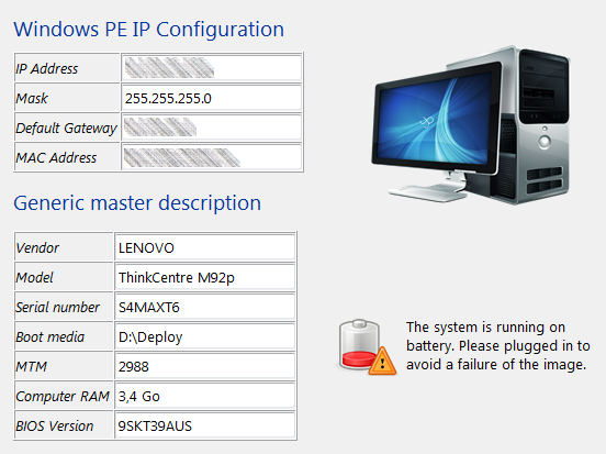 MDT Wizard : Afficher les informations systèmes pendant le déploiement | Syst & Deploy