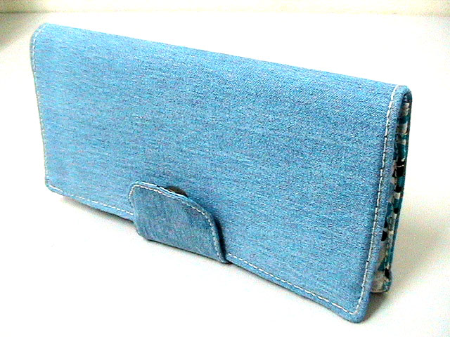 Adorable Handmade Bags: Handmade Bleach Denim Elegant Long Wallet