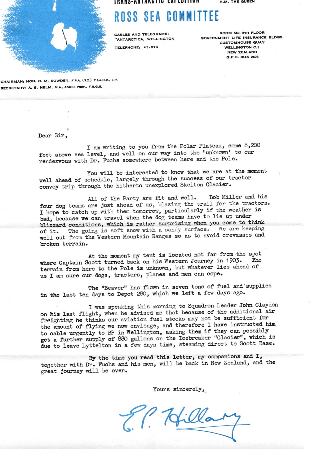 muzeeum: Expedition Cover and Letter from Sir Edmund Hillary via the ...