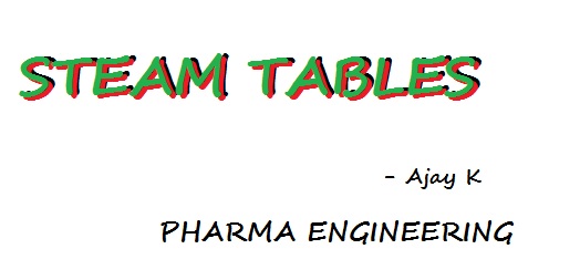Steam Tables - Pharma Engineering
