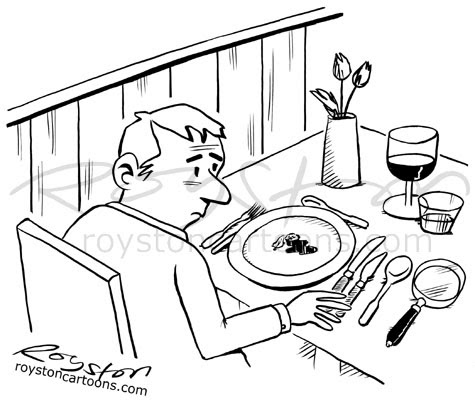 Royston Cartoons: Restaurant cartoon: Bon appétit