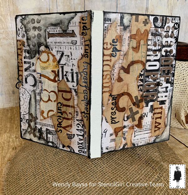 StencilGirl Talk: Typography Art Journal Cover by Wendy Baysa