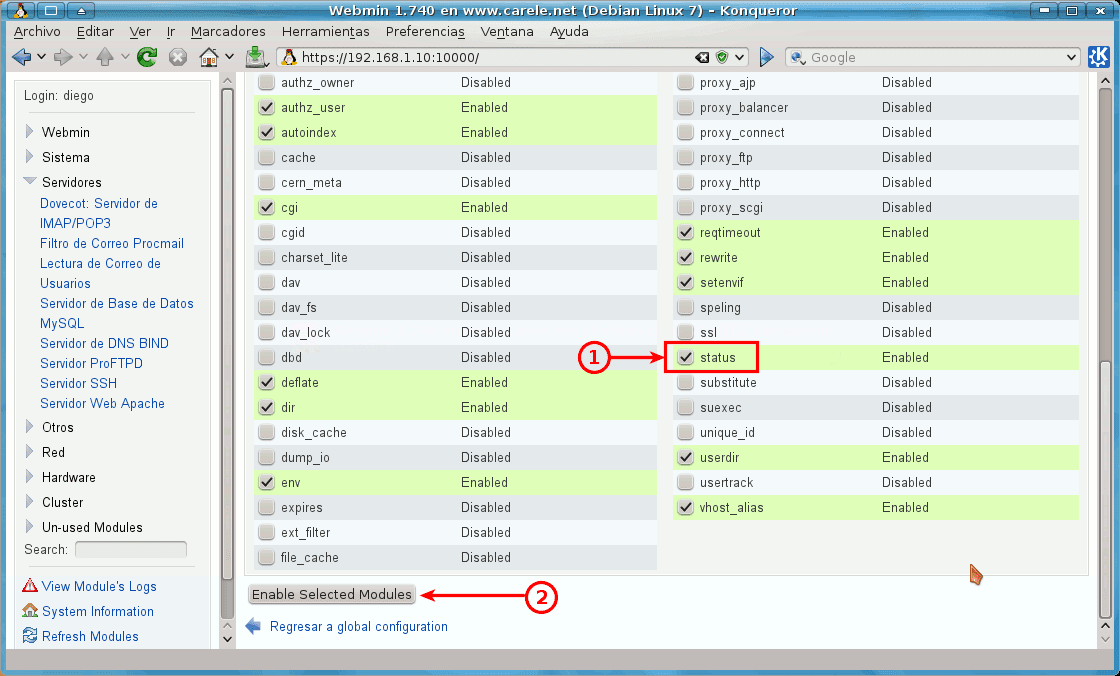 UsuarioDebian: Monitorear Apache: mod_status