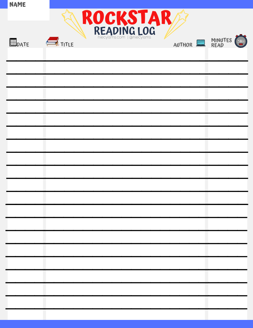 Your Rockstar Reading Log to Power Up Summer Reading