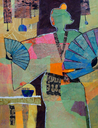Daily Painters Abstract Gallery: "Fumiko's Fan Dance" Asian Inspired ...