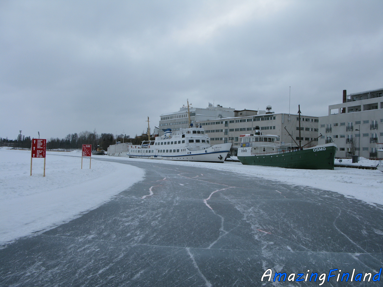 Amazing Finland: Ice skating on a lake or the sea
