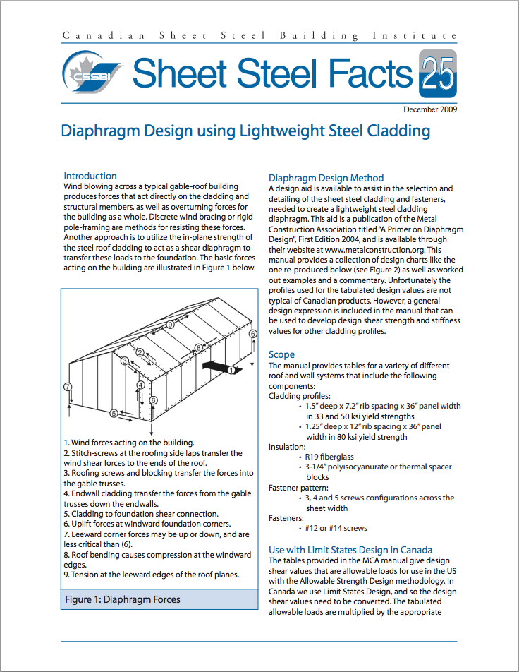 Canadian Sheet Steel Building Institute Blog: Diaphragm Design using ...