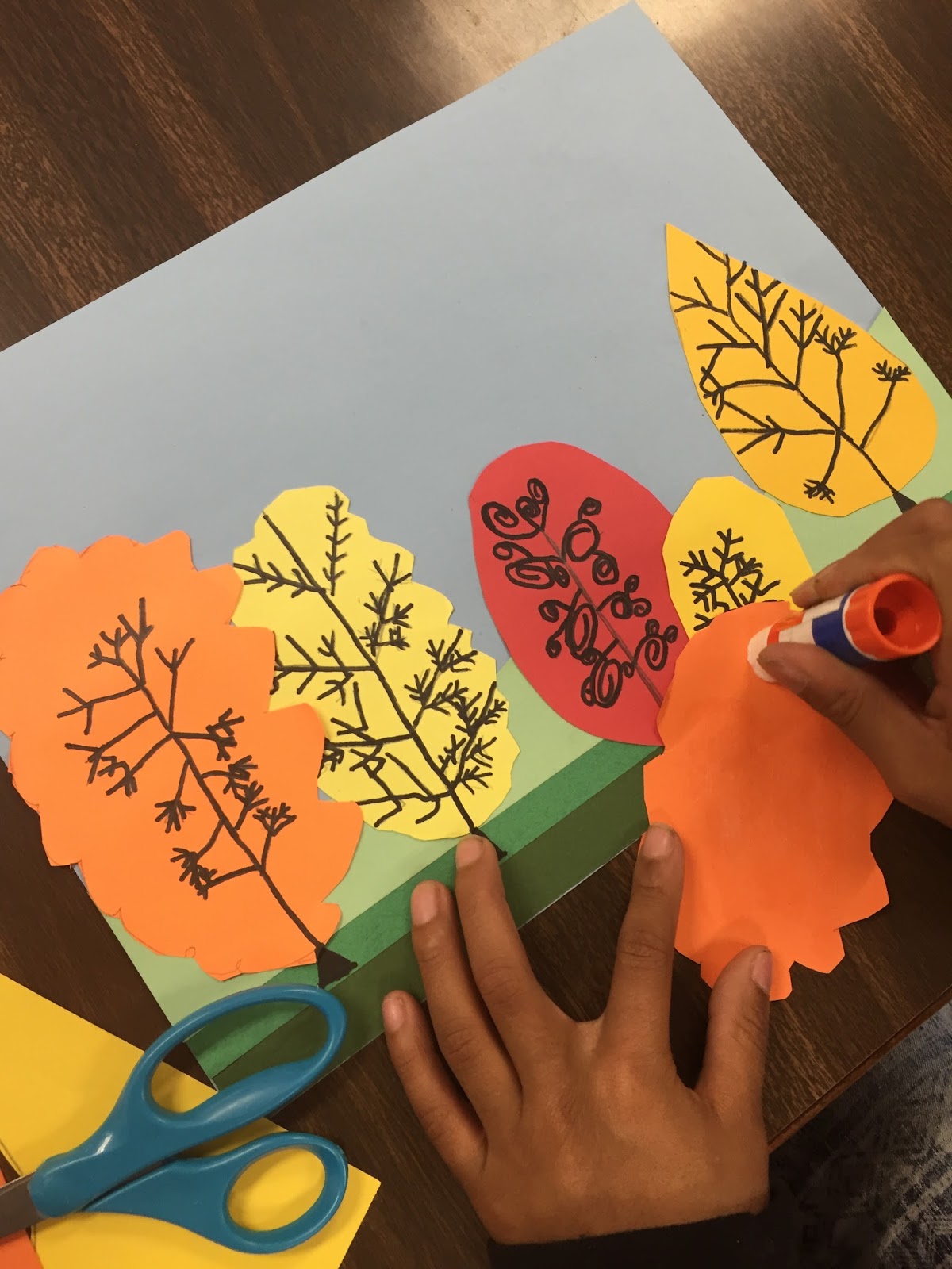 Elements of the Art Room: 3rd Grade Fall Forrests
