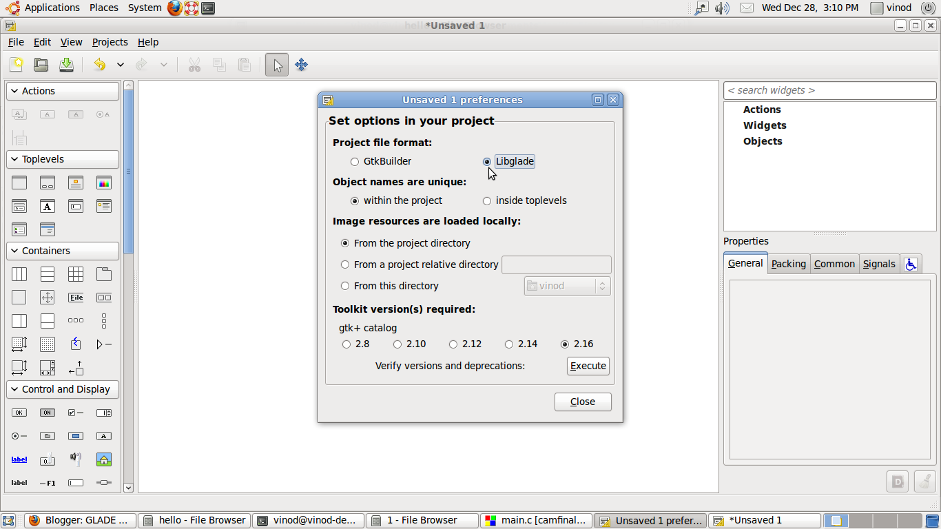 Glade Gui Tutorial Simple Hello Display Using Glade