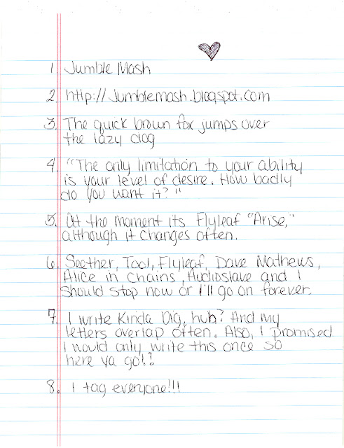 Jumble Mash: Written Notes