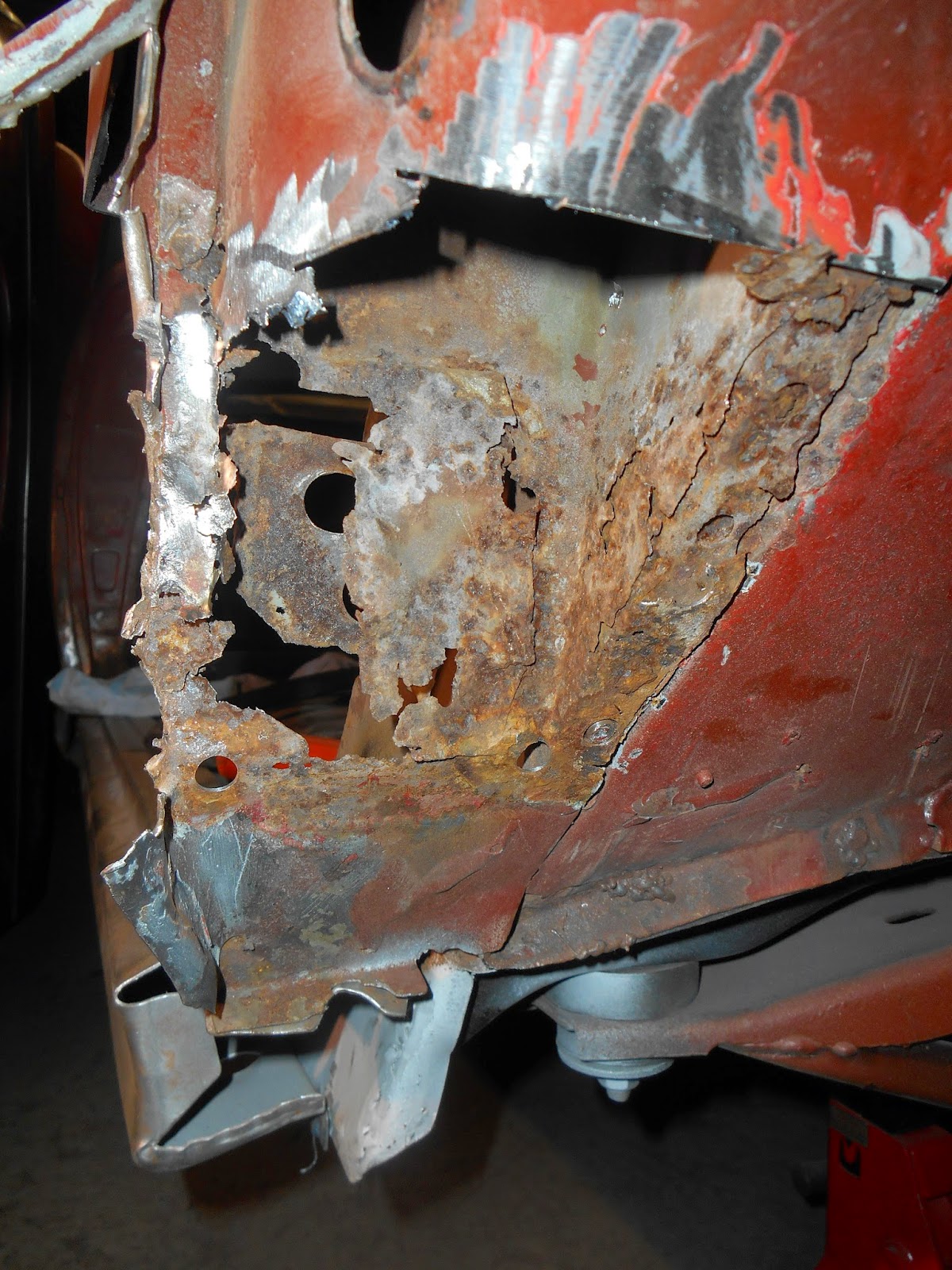 '55 Chevy and a newbie: A-pillars and rust.