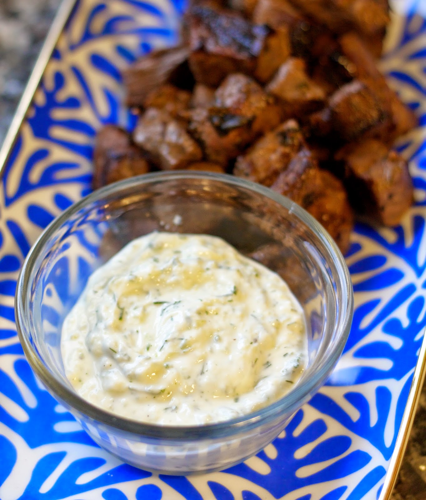 Young and Entertaining: Mediterranean Beef Tips with Tzatziki