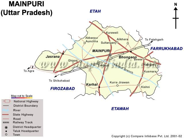 Top Tourist Place India : Map of Uttar Pradesh