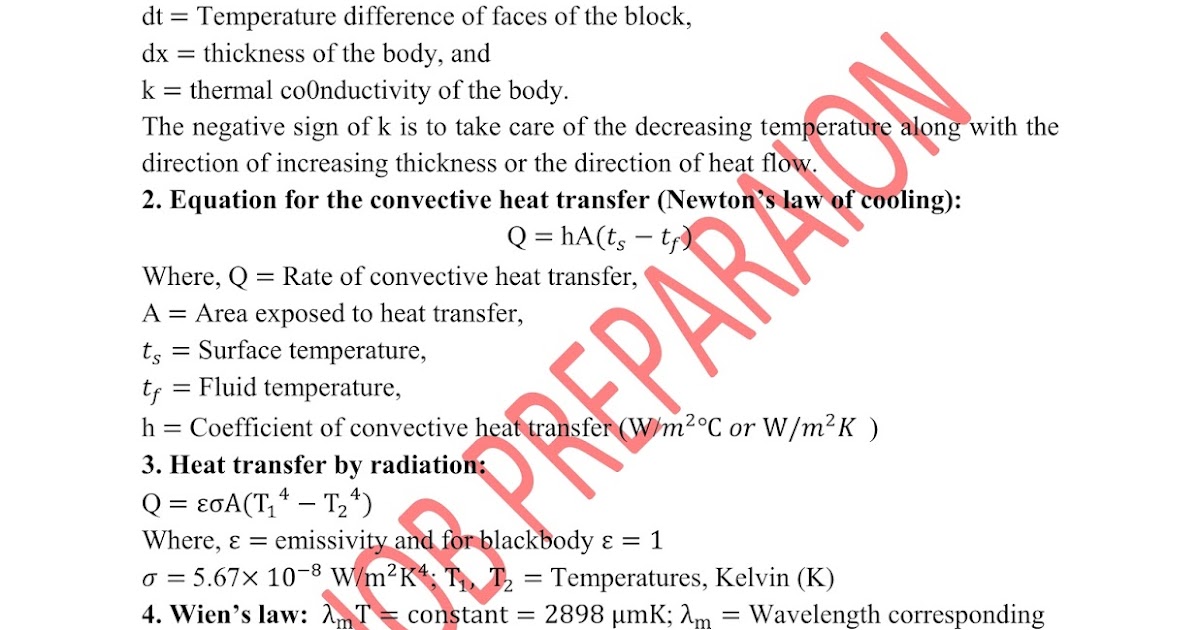 Mechanical Engineering: Formulas of Heat and Mass Transfer