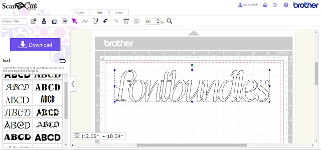 Making fonts thicker in Brother Scan and Cut Canvas | Design Bundles