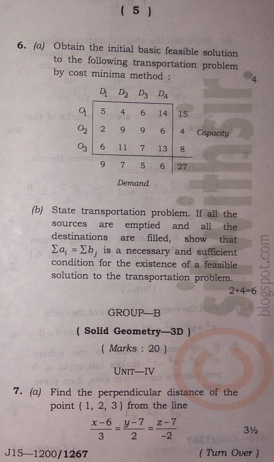 Mathematics (pass) 6th sem question paper 2015 Assam University ...