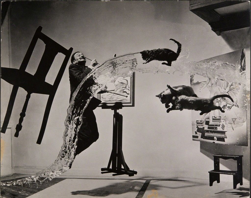 Philippe Halsman and Salvador Dali "Three Flying Cats"